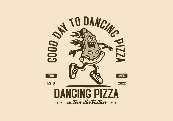 Mascot design of dancing pizza Royalty Free Vector Image