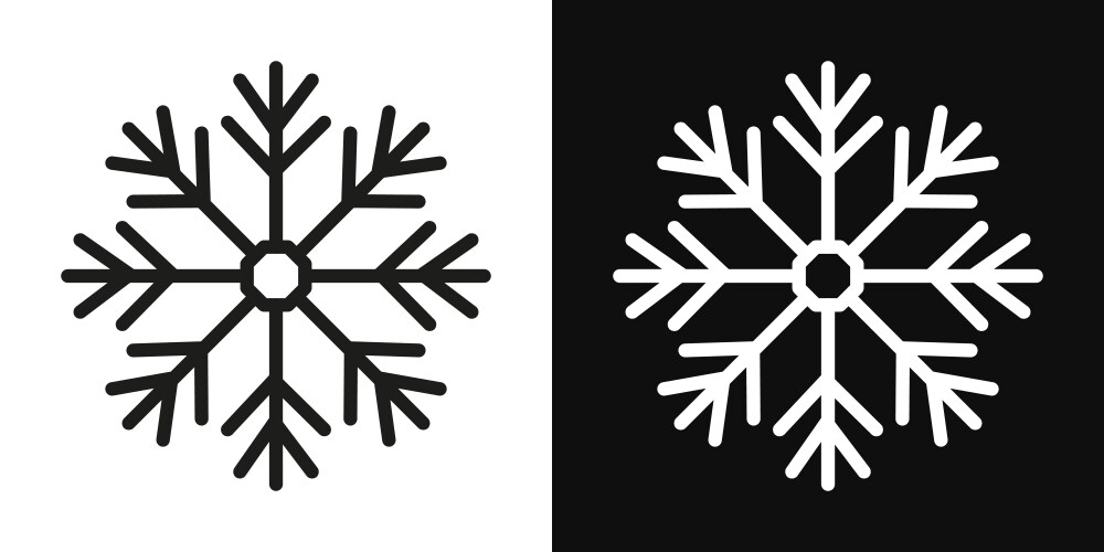Snowflake icon set snow cold symbol Royalty Free Vector