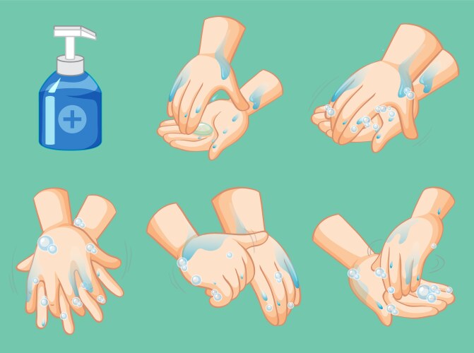 Hand cleaning on white background Royalty Free Vector Image