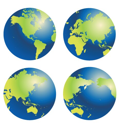 Globe set Royalty Free Vector Image - VectorStock