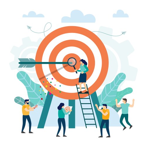 Goal achievement path chart to target successful Vector Image