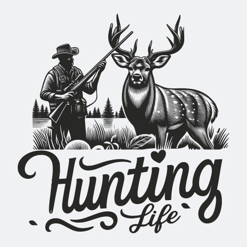 Hunting life svg silhouette file Royalty Free Vector Image