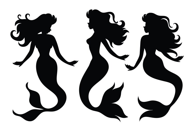 Mermaid Silhouette Vector Images (over 3,400)