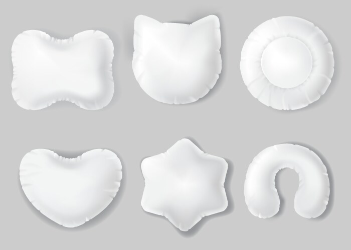 3d white cushion isolated realistic mockup Vector Image