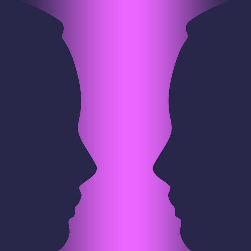 Silhouettes two head Royalty Free Vector Image