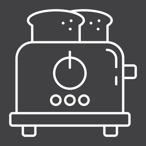 Toaster line icon kitchen and appliance Royalty Free Vector