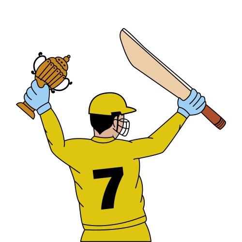 Cricket Player Men Vector Images (over 200)