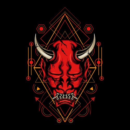 Devil mask with sacred geometry ornament Vector Image