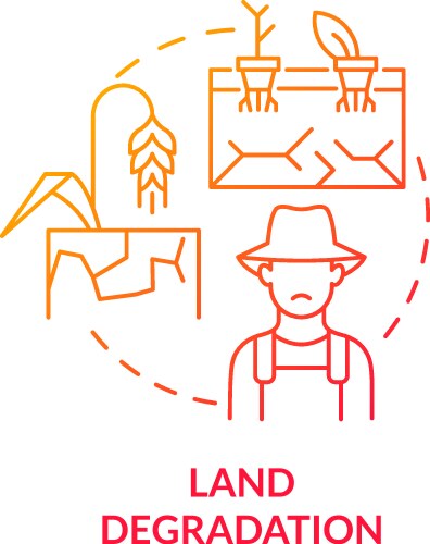 Land degradation concept icon Royalty Free Vector Image