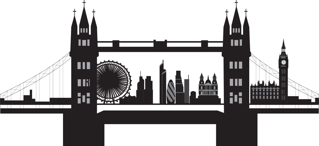 London skyline england city Royalty Free Vector Image