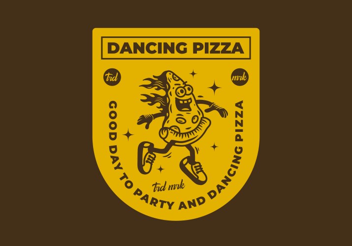 Mascot design of dancing pizza Royalty Free Vector Image