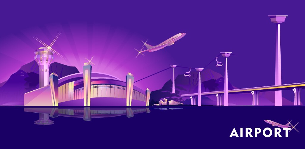 Airport Runway Lights at Night Vector Images (72)