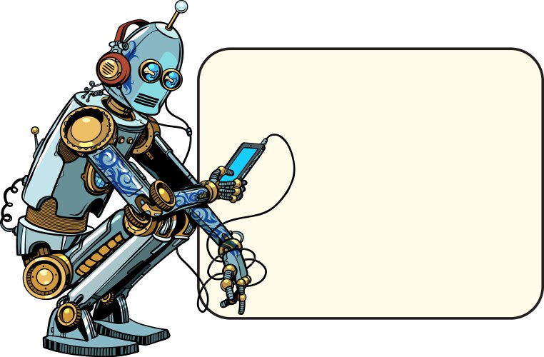 Robots print friendship concept Royalty Free Vector Image