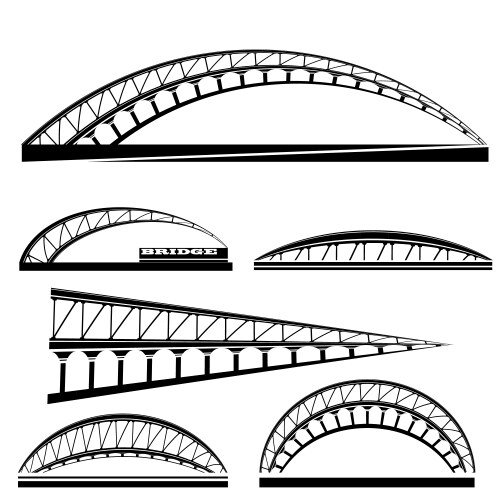 Openwork parabolic contour of the bridge Vector Image