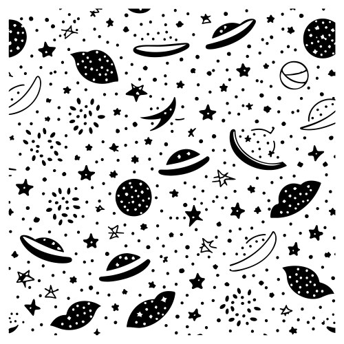 Space sky galaxy seamless pattern fabric doodle Vector Image