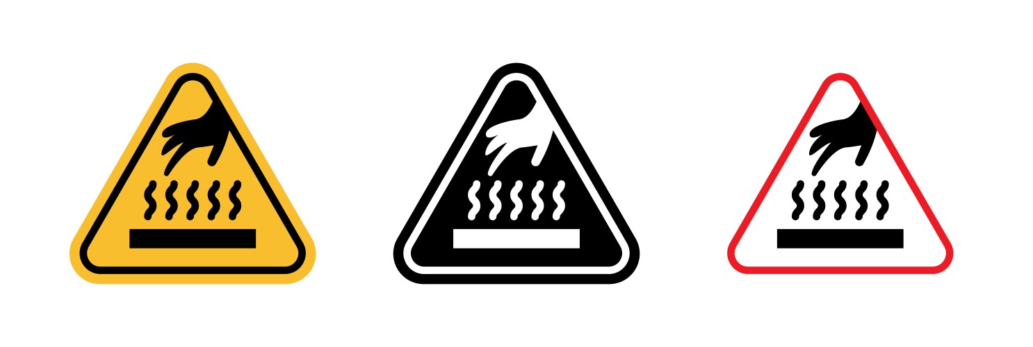 Caution hot surface sign dont touch heat burn Vector Image