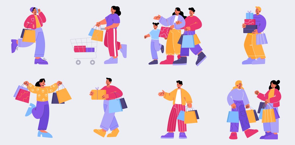 Angry queue in store dissatisfied customers line Vector Image