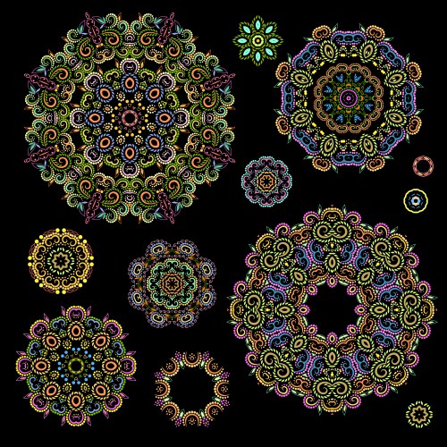 Ethnic colorful stencils - set templates Vector Image