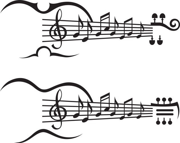 Musical Notes on Stave Royalty Free Vector Image