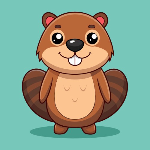 Print handsome beaver clipart Royalty Free Vector Image