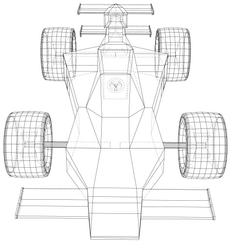 Racing car autocross transport wire-frame Vector Image