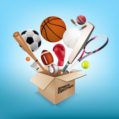 Sport equipment poster design Royalty Free Vector Image Sport equipment poster design Royalty Free Vector Image