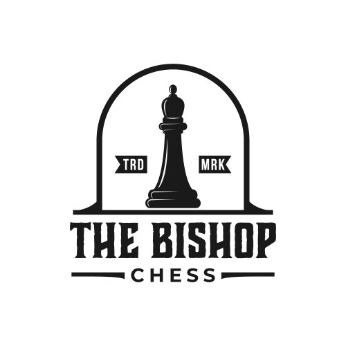 Chess board game strategy logo template Royalty Free Vector