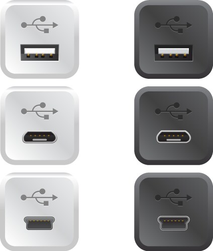 Computer ports of different types connectors Vector Image