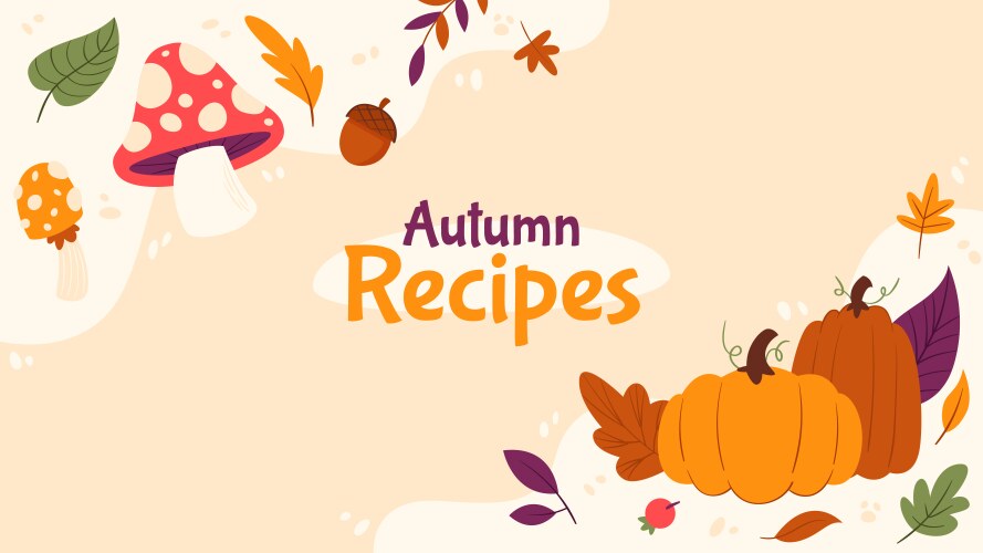 Flat youtube thumbnail for autumn celebration Vector Image