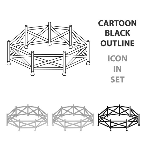 Paddock gate icon in cartoon style isolated Vector Image
