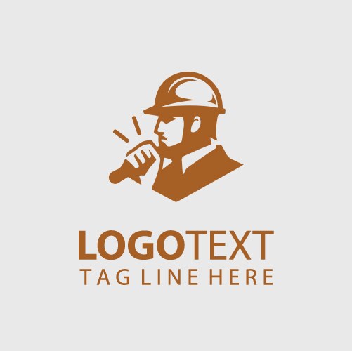 Construction worker logo Royalty Free Vector Image