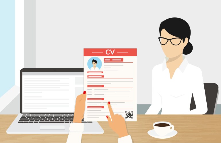 Job vacancy employee hunter documents review Vector Image