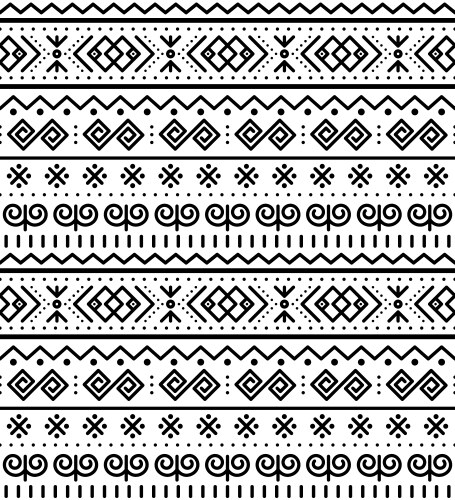Set of 8 primitive geometric patterns tribal Vector Image