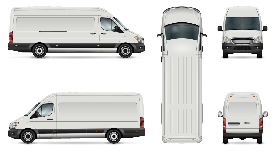 Mercedes sprinter lwb high roof van l3h2 2017 Vector Image