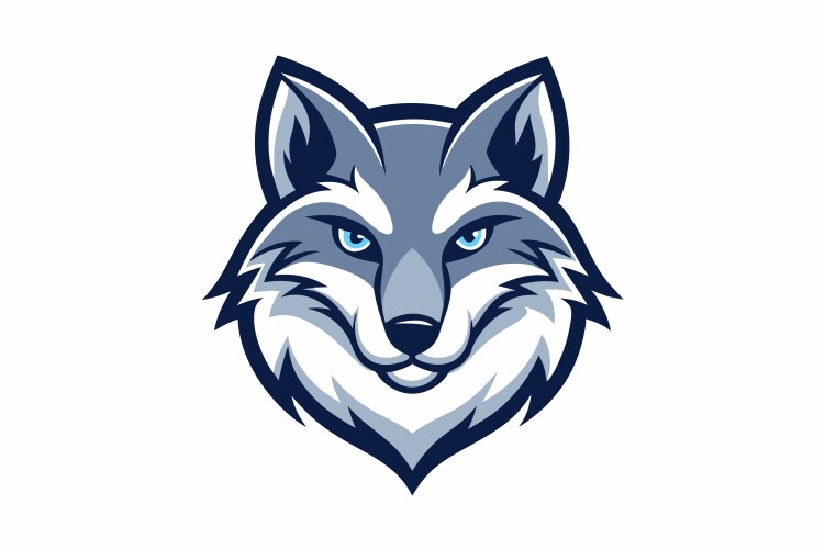 Arctic fox head mascot logo design Royalty Free Vector Image