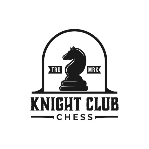 Chess board game strategy logo template Royalty Free Vector