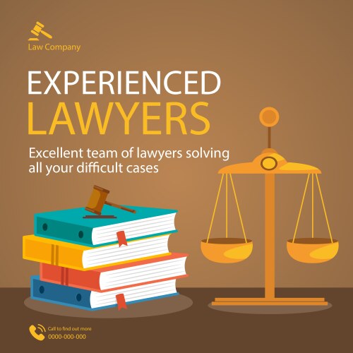 Professional lawyer banner design template Vector Image