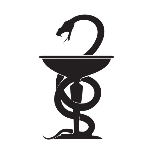 Caduceus medical symbol with one snake and staff Vector Image