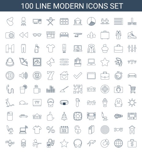 100 modern icons Royalty Free Vector Image - VectorStock