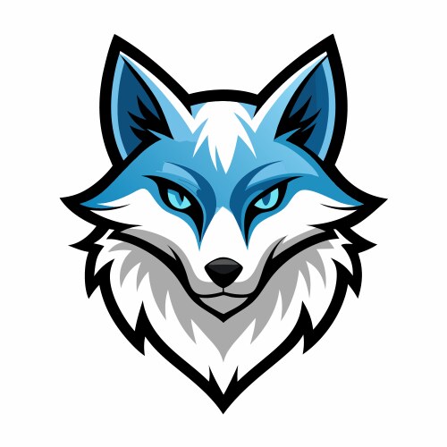 Arctic fox head mascot logo design Royalty Free Vector Image