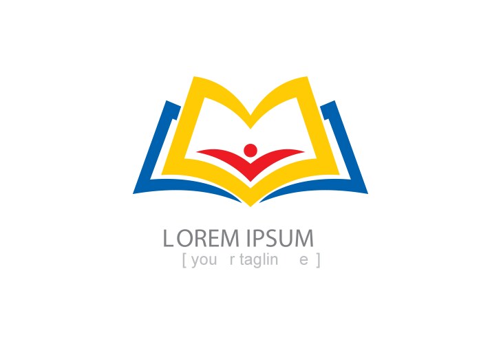 Book learn education school logo Royalty Free Vector Image