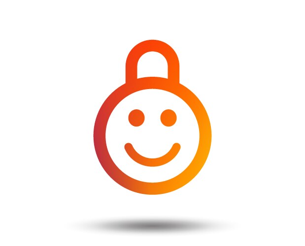 Child lock icon locker with smile symbol Vector Image