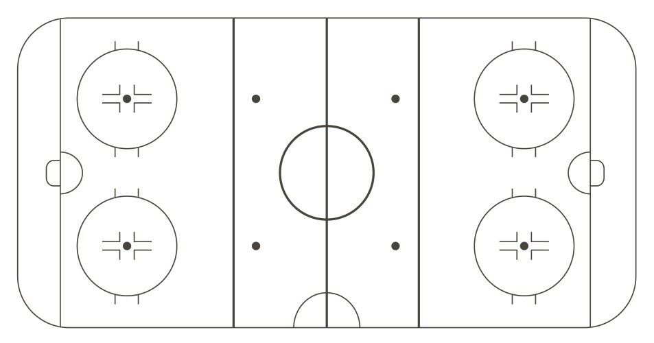 Diagram of a standard ice hockey rink layout Vector Image