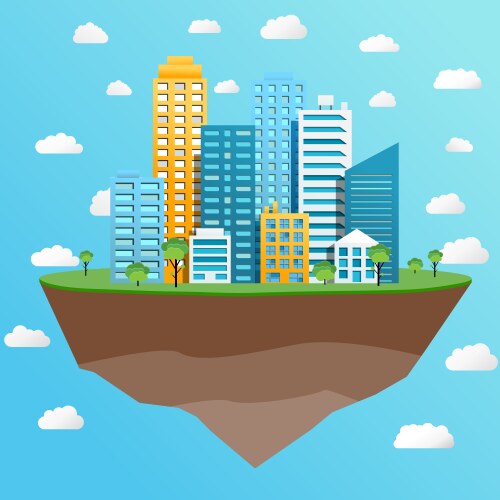 Fantasy flying island Royalty Free Vector Image