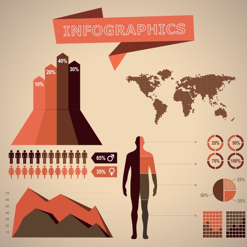 Retro infographics set Royalty Free Vector Image