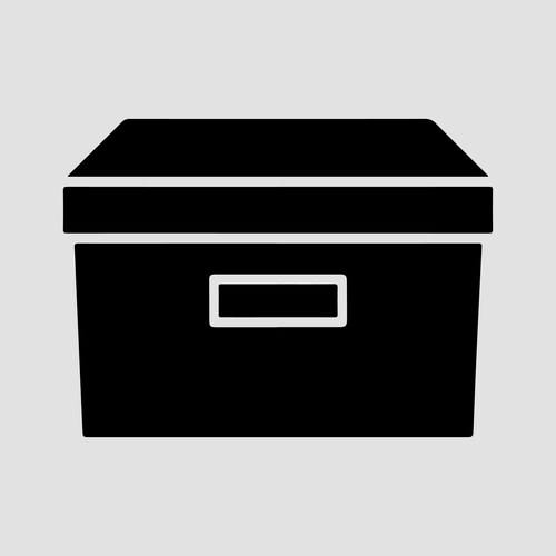 Storage Box with Label Icon – Royalty-Free Vector | VectorStock