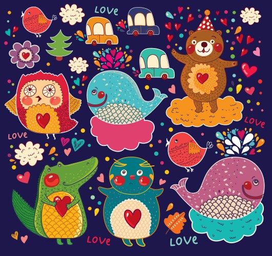 Cartoon bright background Royalty Free Vector Image