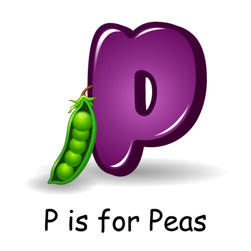 Vegetables alphabet p is for potatoes Royalty Free Vector