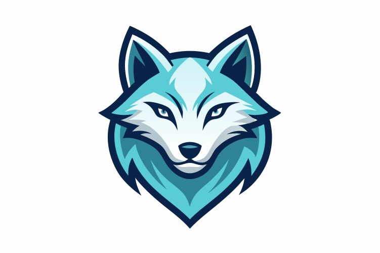 Arctic fox head mascot logo design Royalty Free Vector Image