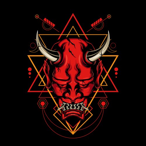 Devil mask with sacred geometry ornament Vector Image